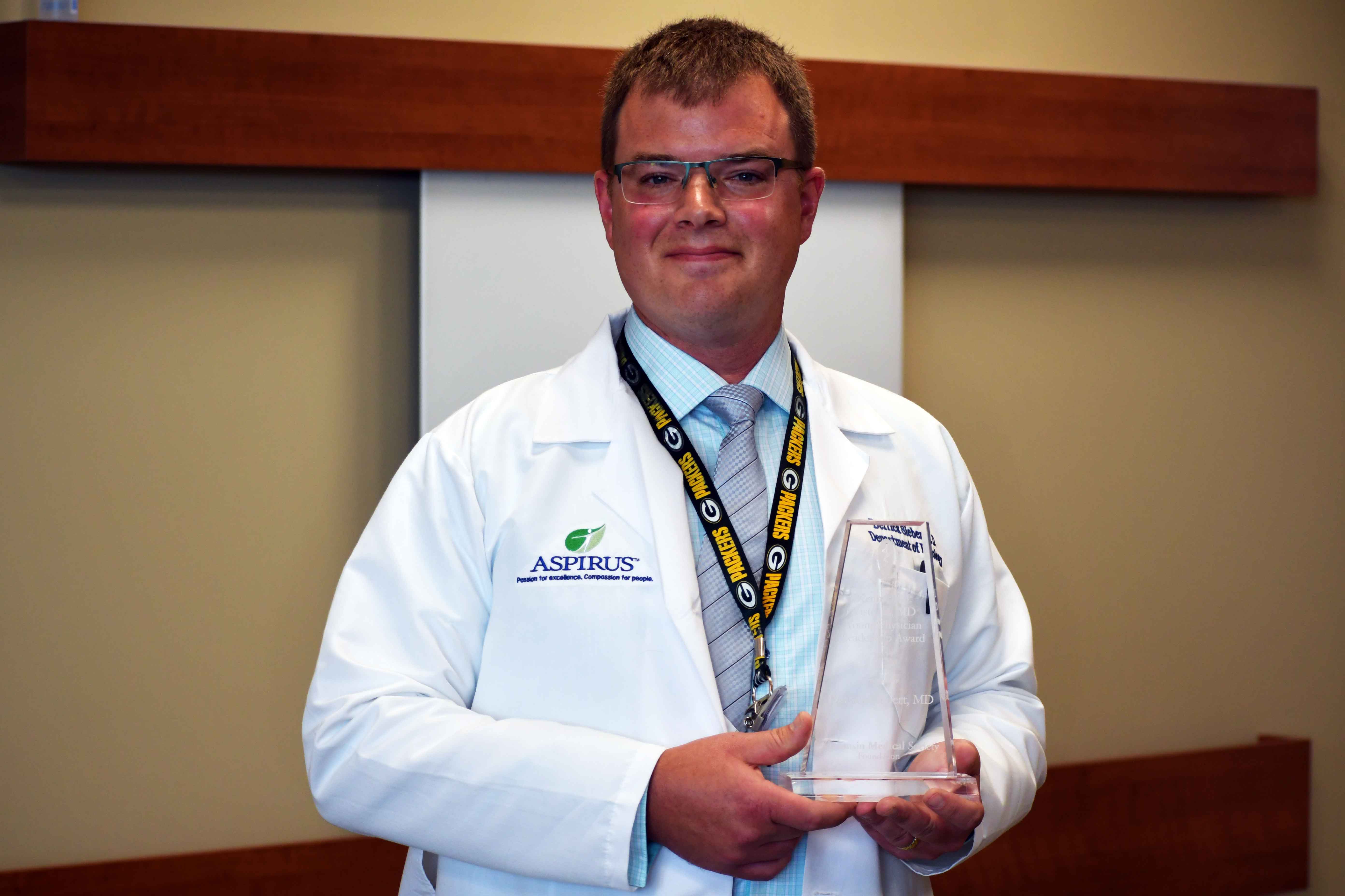 Derrick Siebert, MD receives Kenneth M. Viste, Jr. MD Young Physician ...